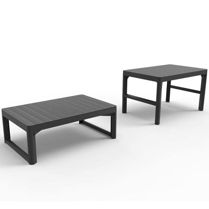 Keter Table de jardin Lyon Graphite 232300 420014 - Cdiscount Jardin