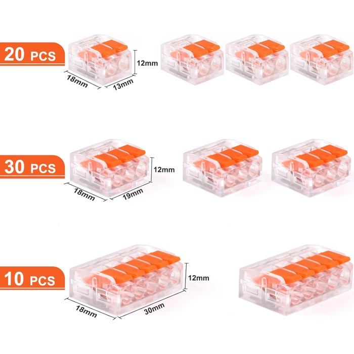 Lot Connecteurs Électriques Cosses Et Kits, 60 Pièces Connecteur ...