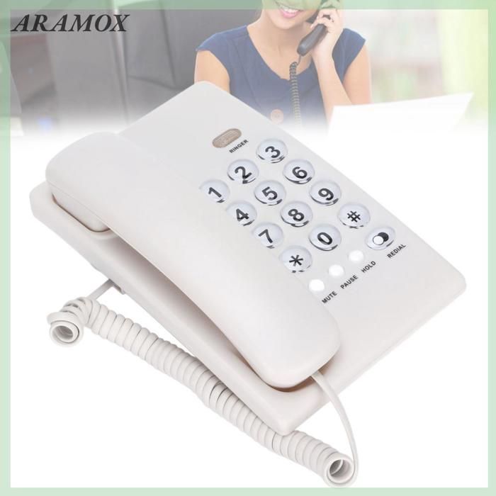 ARAMOX téléphone de bureau KXT504 téléphone filaire de bureau téléphone ...