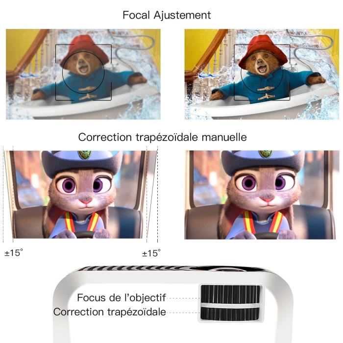 ABOX Vidéoprojecteur Portable LED LCD Projecteur HD 1080p, Mini Soutien ...