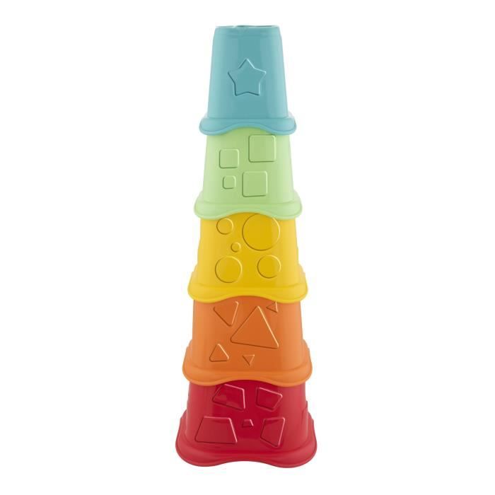 Jouet d'éveil - CHICCO - Cube à empiler 2 en 1 ECO - Mixte - Rouge - 6 ...