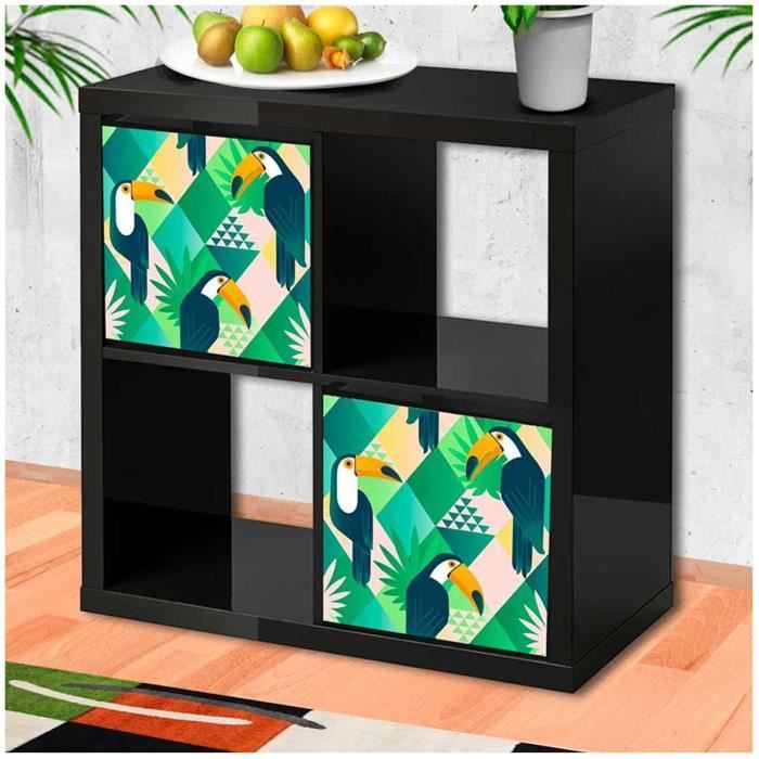 Cube de rangement 'Toucan' vert jaune - 31x31 cm [Q4500] - Cdiscount Maison