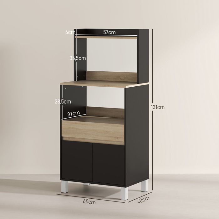 Meuble micro onde, buffet cuisine avec placard tiroir étagère supérieur ...