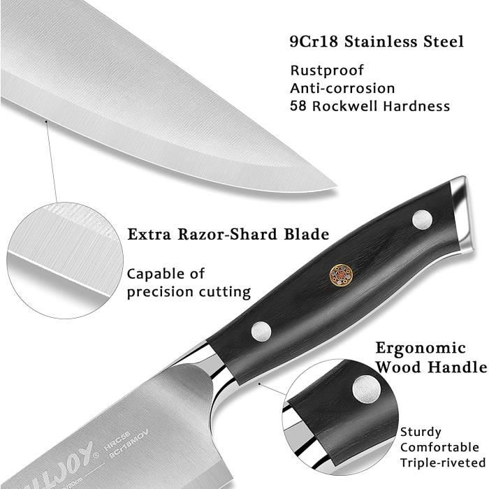 Couteau de Chef Professionnel avec Poignée de Luxe Dans un étui de ...