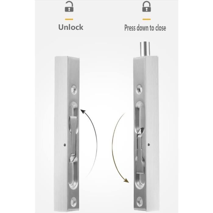 2 Pièces Loquet Caché De Porte Boulon De Sécurité, Loquet Coulissant De ...