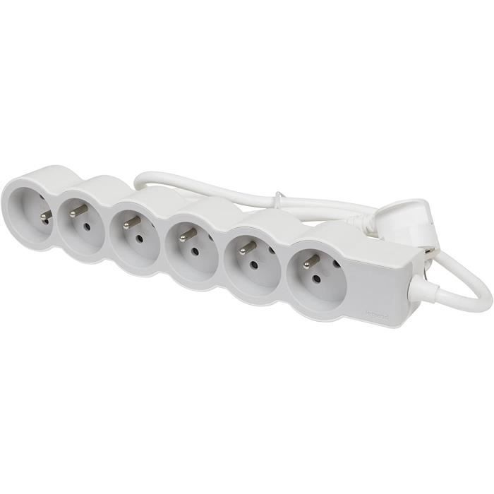 Rallonge multiprise extra-plate avec 6 prises de courant avec terre ...