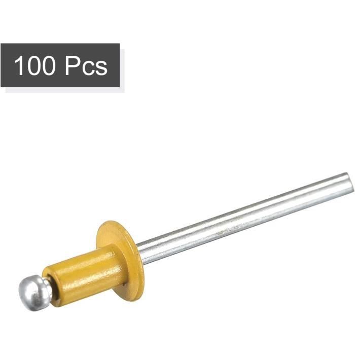 Sourcing Map Rivets Aveugles 4mm X 6mm Aluminium Ouvert Terminal Plat ...