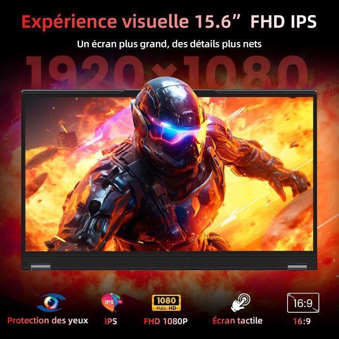PC Portable-AMD Ryzen5 7430U(jusqu'à 4.3Ghz)-Écran tactile 360°Flip ...