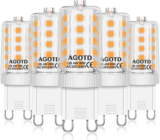 Ampoules LED G9 4W, ampoule 2700k blanc chaud, sans scintillement, Equivalente 40W Halogène ...
