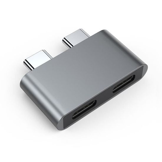 USBC-USBC - Adaptateur Hub USB C 2 en 1 pour MacBook Pro-Air, Station ...