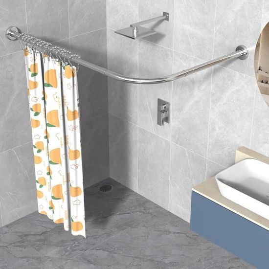 Tringle de Rideau de Douche L Sans Perage 70-100 x 70-100cm Barre De ...