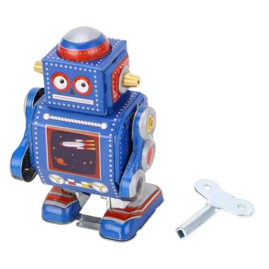 Wind up robot, métal vintage tin drum robot mécanique jouets drôles ...
