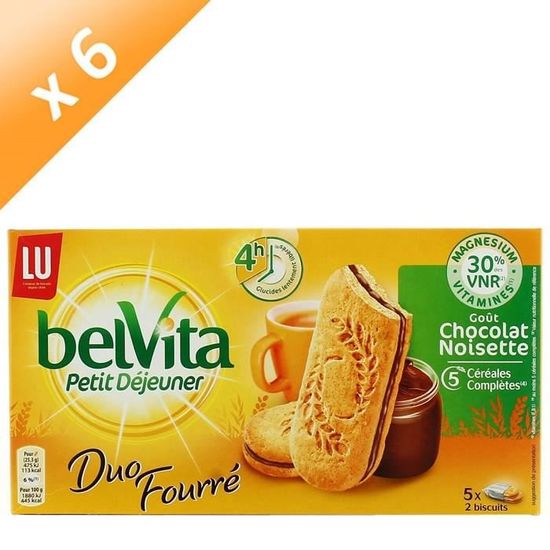 [LOT DE 6] LU Belvita Coeur fondant Chocolat Noisette 253g - Cdiscount ...