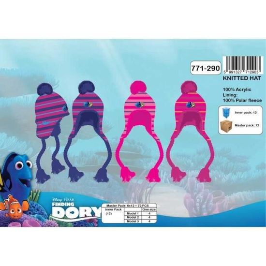 Bonnet péruvien - Disney - Dory - Rose - Taille 54 cm - Enfant rose ...