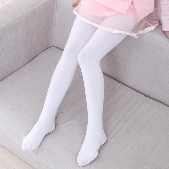 Collants épais en velours pour enfants, bas de danse de Ballet blancs ...