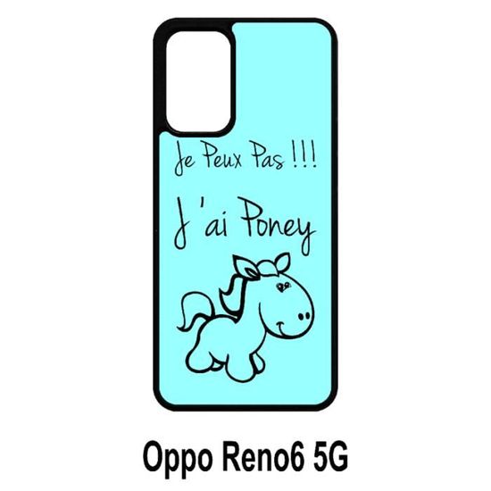 Coque pour Oppo RENO6 5G - MY-KASE - Citation poney turquoise ...