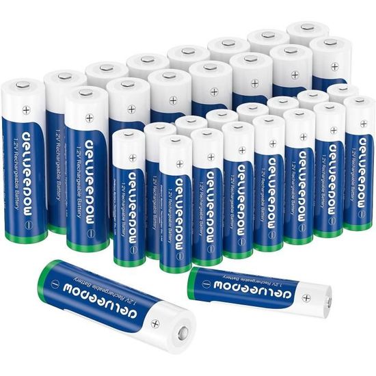 16 piles rechargeables AA 3 300 mAh et piles rechargeables AAA 1 100 ...
