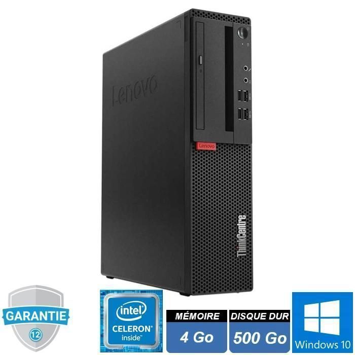 Unité centrale - LENOVO - M710s - SFF - Celeron G3900 - RAM 4Go - HDD ...