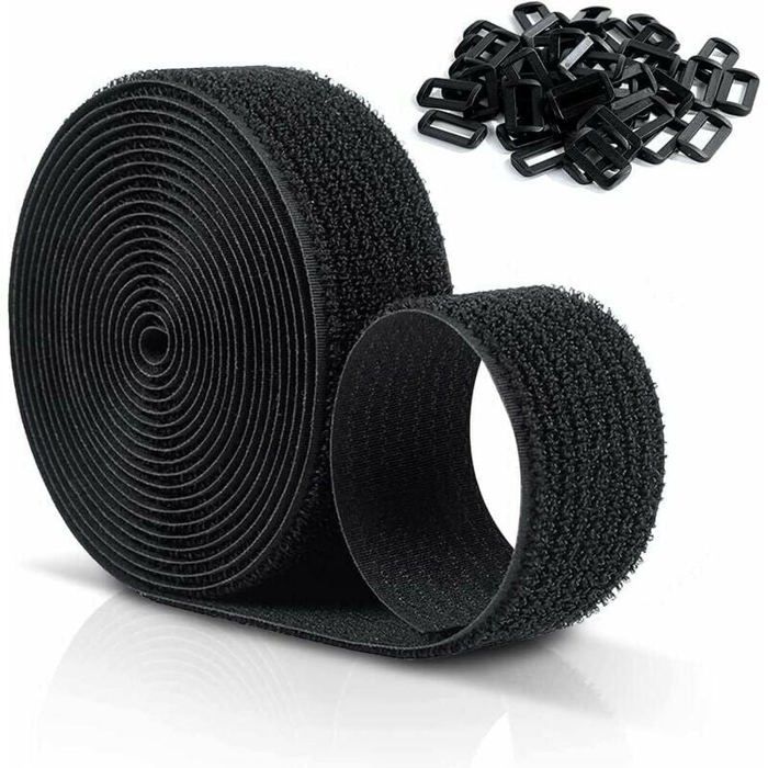 Sangles Scratch Velcro Rutilisables 10M x 25mm Cbles Rglables avec 50 ...