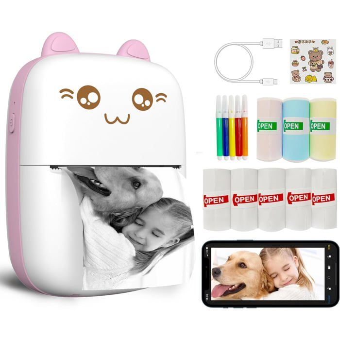 Mini imprimante portable - impression thermique - sans fil Bluetooth ...