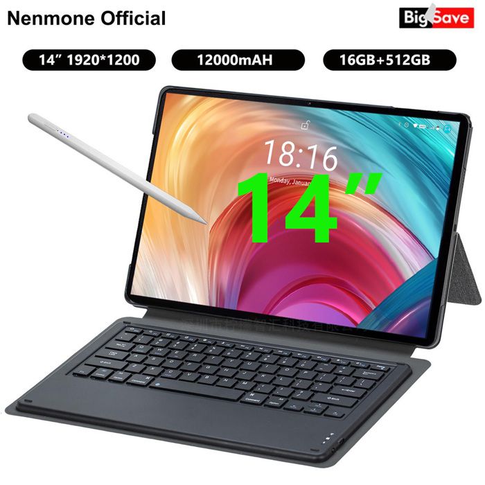 Nenmone Mpad15 2 en 1 tablette An oid14 SIM réseau 14 "écran tactile ...