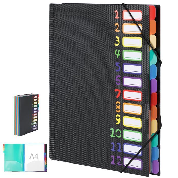 Trieur 12 Compartiments A4, 180° Lay-Flat Open Trieur Document ...