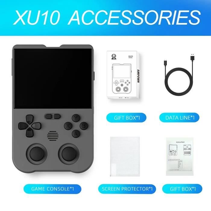 256G(12500 Games) - Gris - Console de jeu portable Magicx XU10, console ...