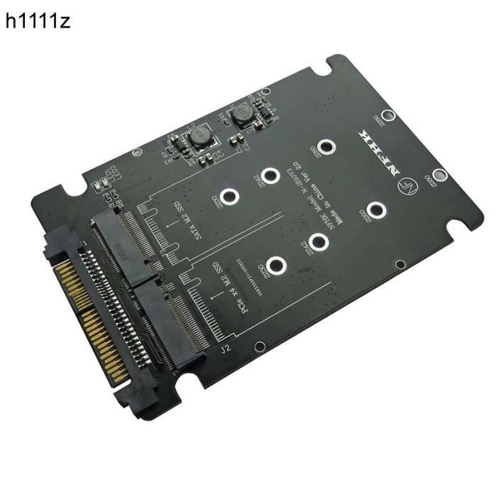 Adaptateur 2 en 1 NVME + M.2 SATA NGFF SSD vers PCI et U.2, adaptateur PCIe M2, carte de ...