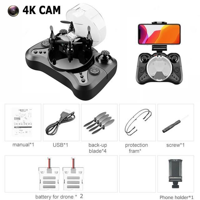 4K HD 2B - Mini importateur avec caméra HD 4K, WiFi, FPV, Pression'air ...