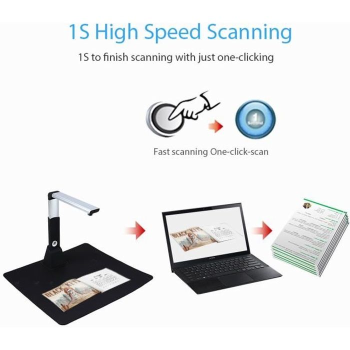 Portable à grande vitesse A3 A4 document photo livre vidéo scanner ...