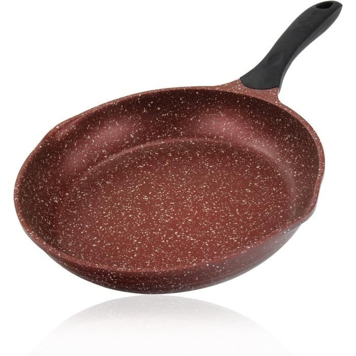 Poêle à Frire Induction Fonte d'Aluminium avec deux bec verseur Antiadhésif sans PFOA Tous Feux ...