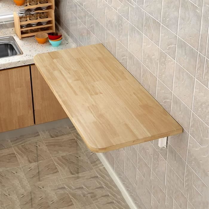 Table à Manger Pliante Murale, Table à Manger Murale En Bois Massif ...