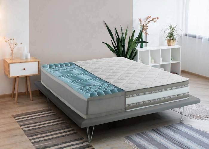 Matelas double Teodora, 200x180h27 cm, Blanc - Cdiscount Maison