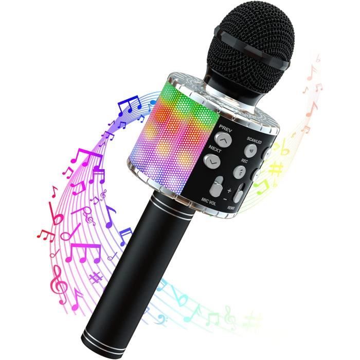 Microphone Karaoké Enfant - LED - Bluetooth - Changeur de Voix - Cadeau ...