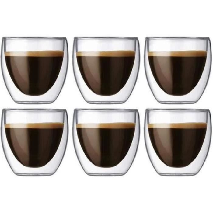 ZAS1011 Coffret De 6 Tasse À Café-Expresso-Espresso En Verre - 80Ml Set ...