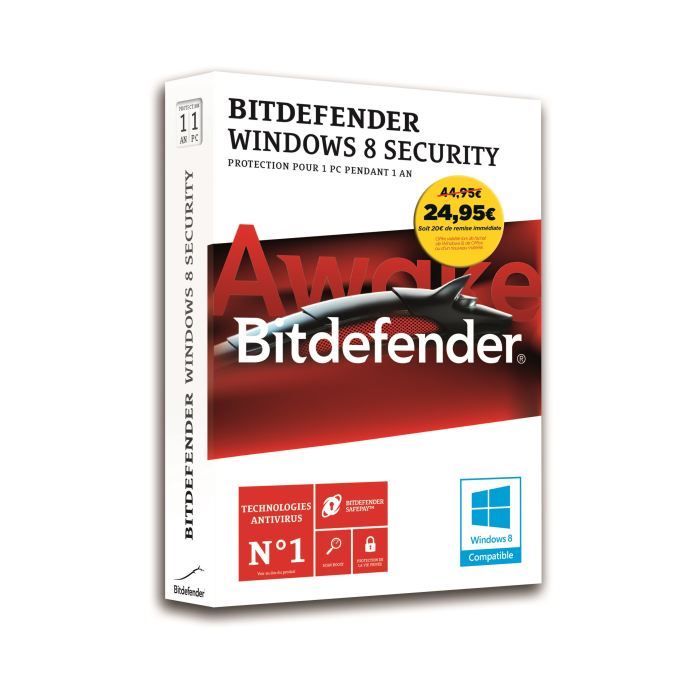Bitdefender Windows 8 Security - 1 an - 1 poste - Cdiscount Informatique