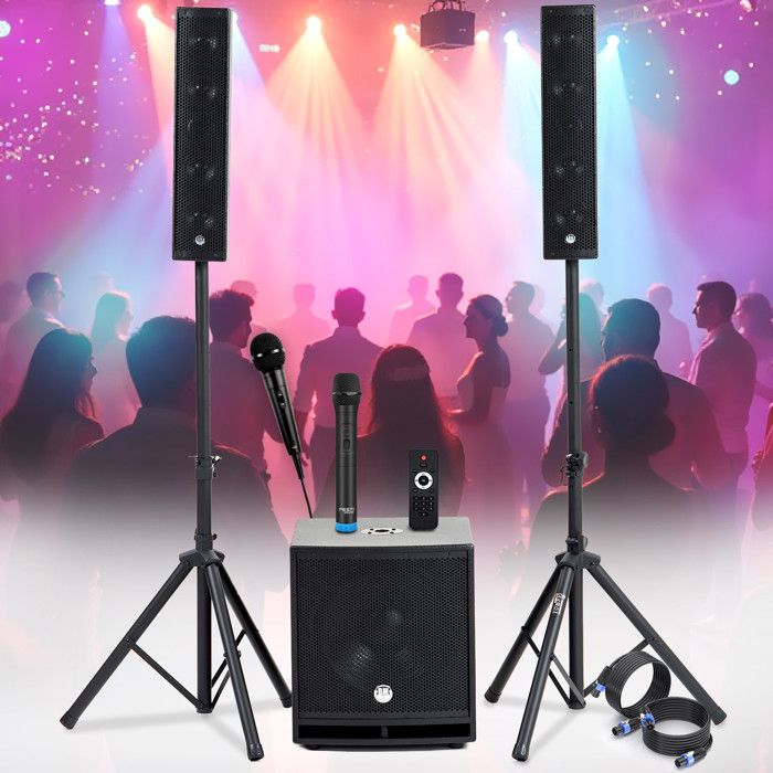 Système Sonorisation Complet 1200W Enceintes DJ, ENORME SUB 38cm USB ...