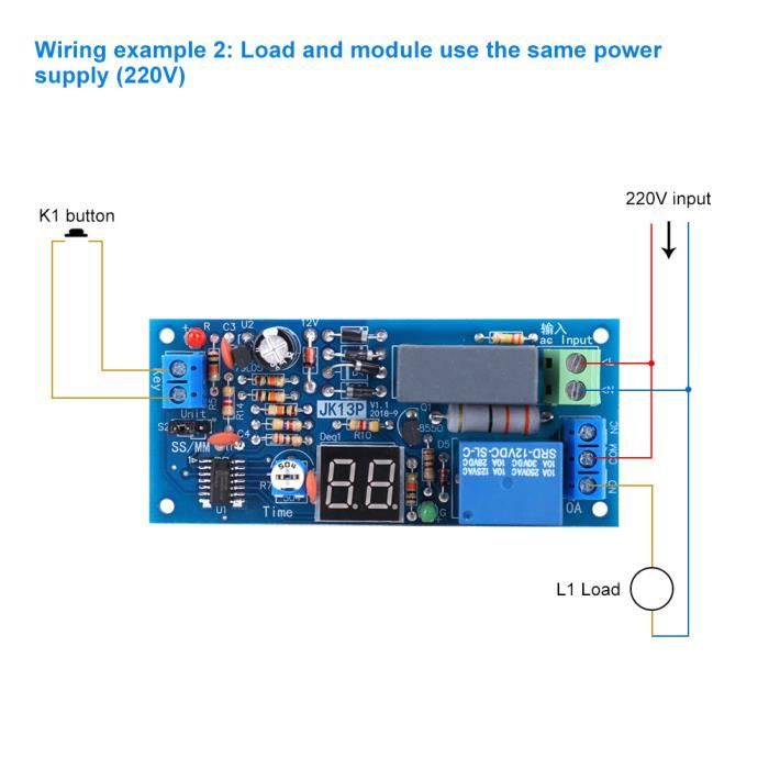 SAL Module de relais temporisé 220v AC Delay Timer Relay Module 1 99 ...