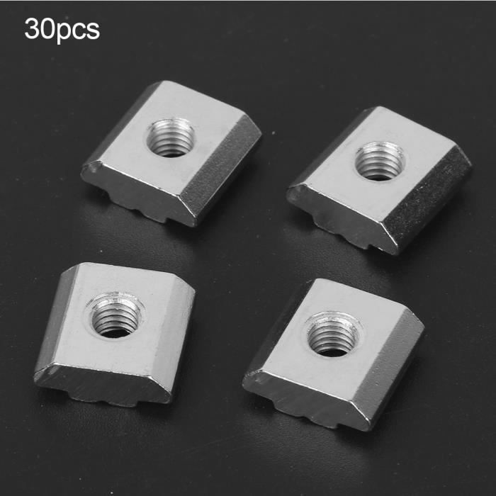 SUC-crou coulissant en T 30pcs 30 Série Kit d'crous T-Slot Bloc de Fixations Filetées à crous ...