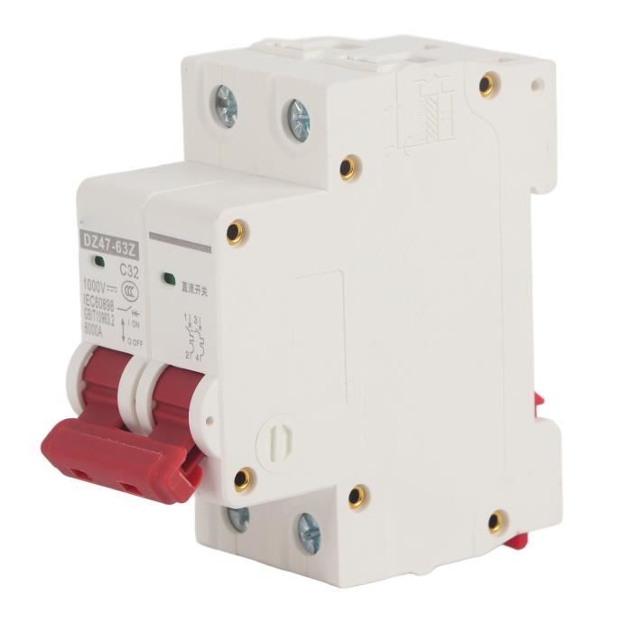 Disjoncteur miniature DC - EJ.LIFE - DZ47-63Z - 32A - 1000V - Protection contre surcharges ...