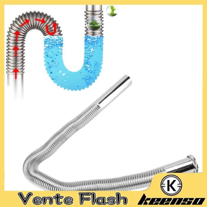 EJ.life Flexible Pipe Évier Siphon en U sans Odeur pour Lavabo d'Argent ...