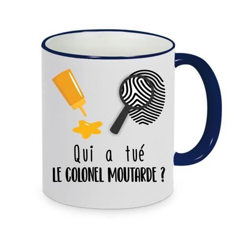 Mug - Céramique - Bleu fonce LMK QUI A TUE LE COLONEL MOUTARDE CLUEDO ...