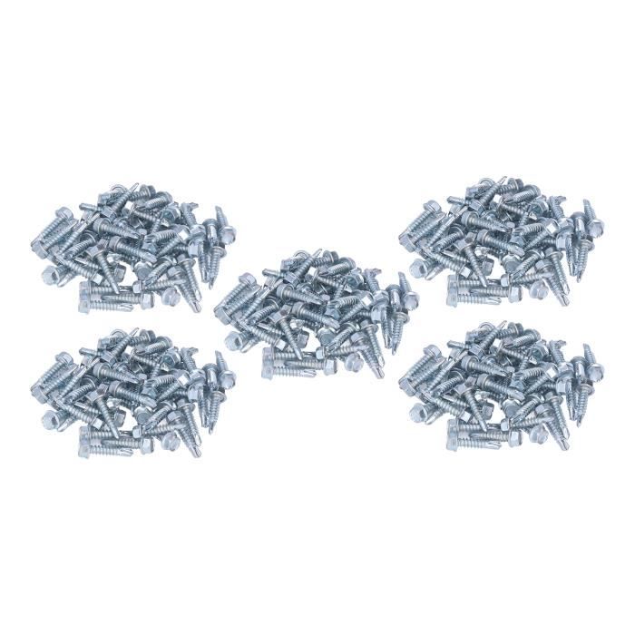GOTOTOP vis de fixation Lot de 250 vis autoperceuses hexagonales en acier au carbone M4,2 x 19 ...