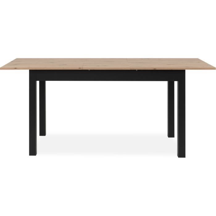 Table à manger extensible - HOMIFAB - Santa - Noir - 4 à 6 places - 80/ ...
