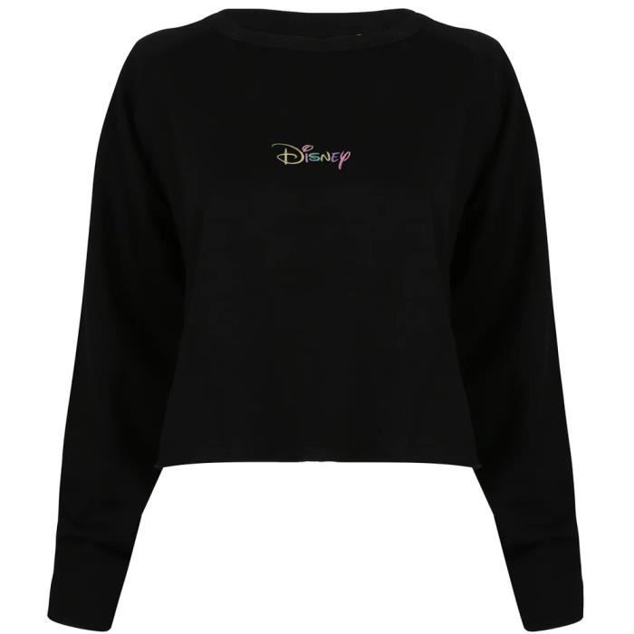 Sweat court - DISNEY - Femme - Noir - Manches longues - Logo Arc-en ...