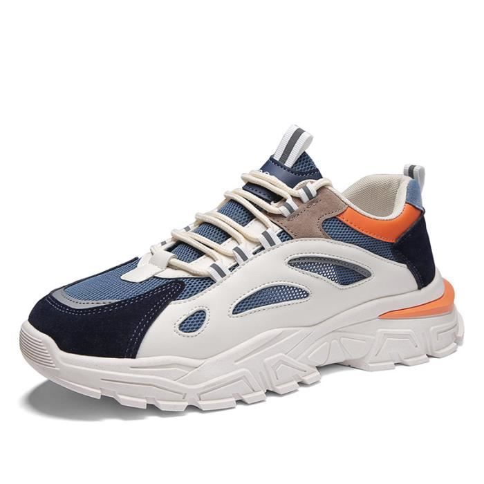 Baskets Homme Respirante Sport Antidérapant Confortable Orange ...