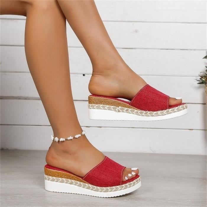 Sandales Compensées Femme Sandales Compensées Trapèze Sandales ...