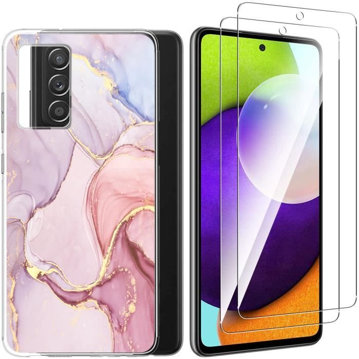Coque Samsung Galaxy A52 5G 6.5" et 2 Pièces Verre Trempé, Souple ...