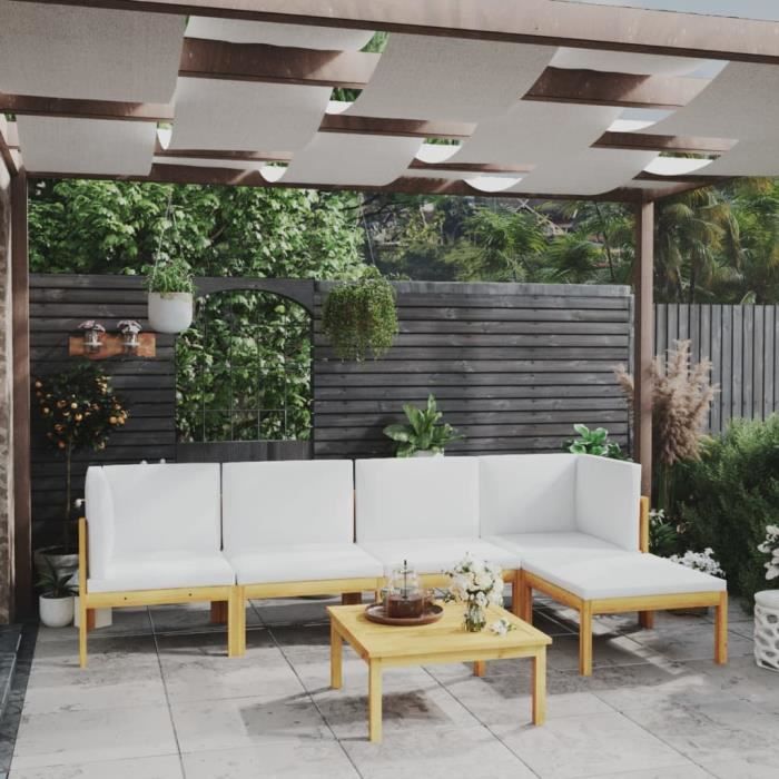 Star Sale* Salon bas de jardin balcon Sofa de jardin 6 pcs avec ...