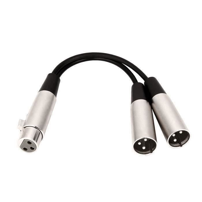 Cadeau,AA XLR 3 broches Jack femelle à double fiche mâle Y Splitter ...